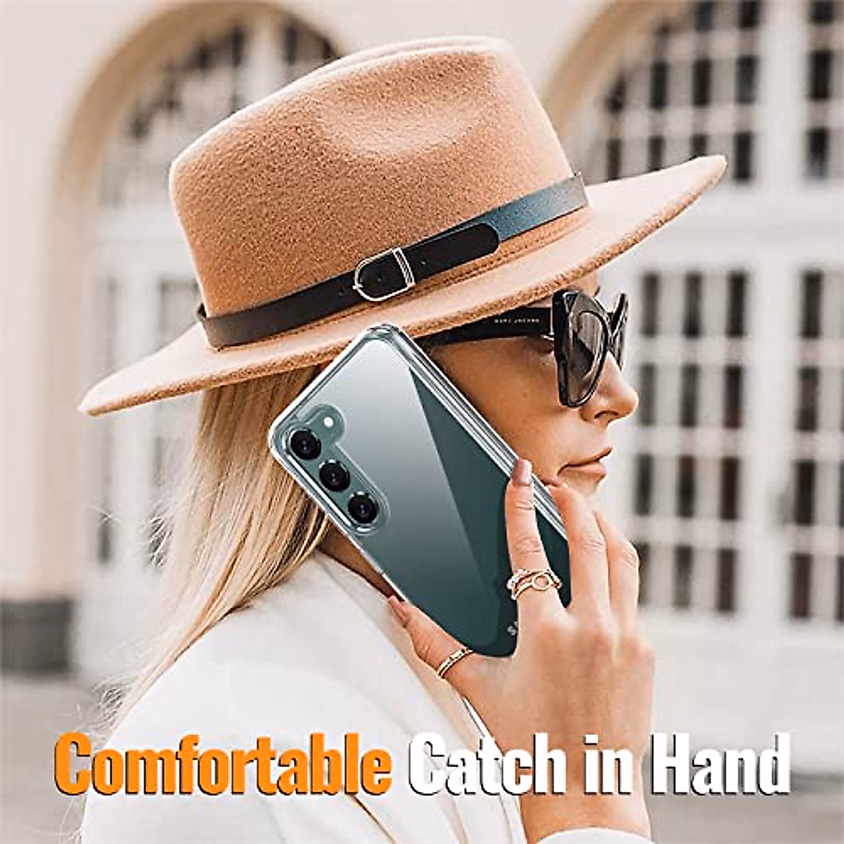 Oterkin for Samsung Galaxy S23 Case,[Anti-Yellowing Technology] with [2Pcs Tempered Glass Screen Protector][Built-in 4 Airbags][10FT Military Protection] S23 Phone Case (Clear)