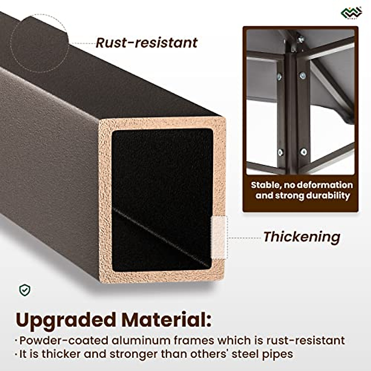 MEWAY 8x5 Grill Gazebo 2-Tiered Outdoor BBQ Canopy Tent, Beige