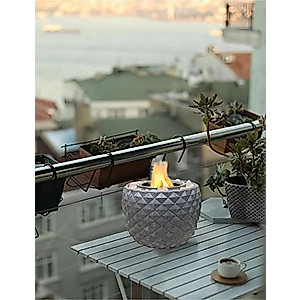 Tabletop Fire Pit Indoor,Tabletop Fireplace Concrete, Pineapple Shape Small Fire Bowl, Portable Tabletop Fire Pit (Grey)