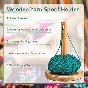Wood Yarn Holder for Knitting Crochet Wooden Frame with Hole in The Middle, Prevent Yarn Tangling, Winding and Dispensing Accessories, Presents for Craft Lovers