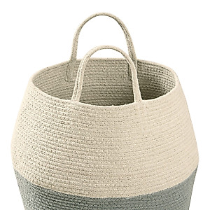 Lorena Canals Basket Zoco Vintage Blue-Natural - 97% Cotton, 3% Other Fibres - 1' 2" x Ø 1'