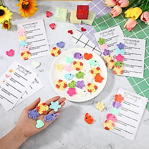 Mindsoft 60 Pcs Positive Gifts Bulk includes 50 Crocheted Ornaments and 10 Inspirational Cards Funny Emotional Support Knitted Gift Motivational Gift Positive Things for Teachers Students Coworkers