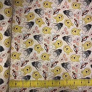Springs Creative Products Disney Winnie The Pooh & Friends Tossed 100 Percent Cotton Fabric Sold by The Yard , 44 Inches