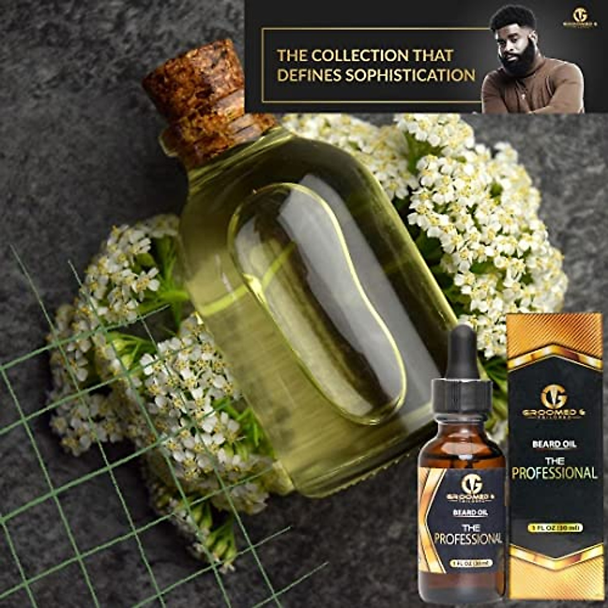 Groomed & Tailored Beard Oil For Men (The Professional) - Premium Beard Oil - For a Softer, Smoother, Moisturized Beard - Made with All-Natural and Organic Ingredients - Leave in Conditioner - Scented Gift for Husband and Dad, Father's Day Gift