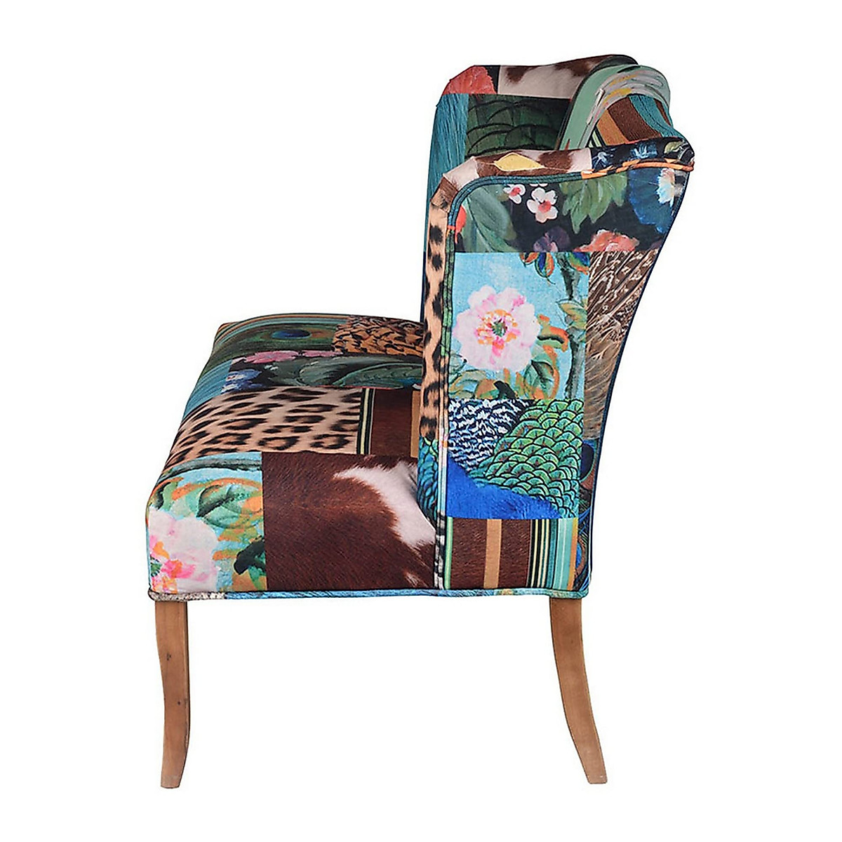 Benjara, Multicolor Benzara Vesta Bird Collage Print Settee
