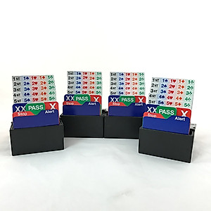 Jannersten Bid Buddy (Black) - Set of 4 Bridge Bidding Boxes with Cards + 200 Contract Bridge Score Sheets