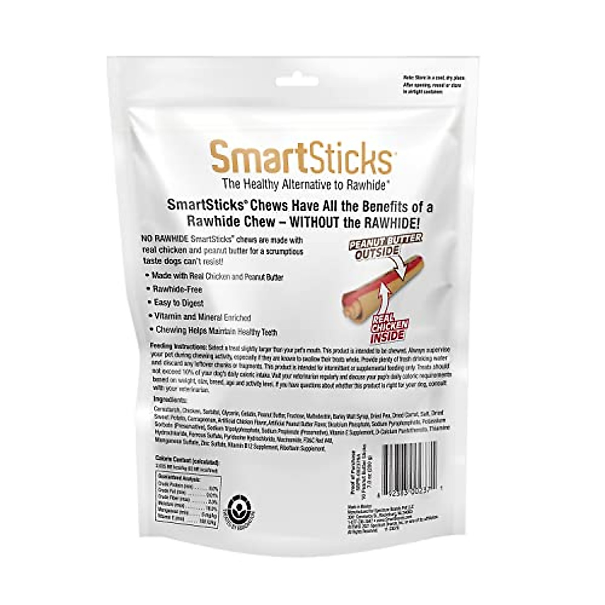 SmartBones SmartSticks, Treat Your Dog to a Rawhide-Free Chew Made With Real Meat and Vegetables 10 Count (Pack of 1)