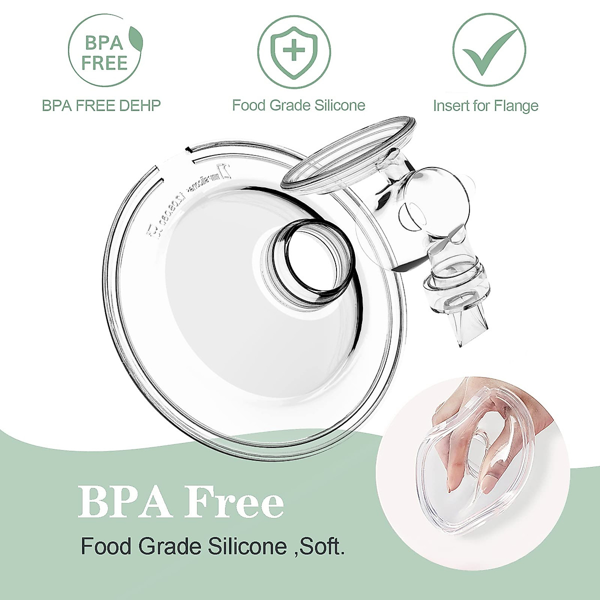 TSRETE Flange Compatible with S9/S10/S12 Parts Replaces, Hands Free Breast Pump Shield/Flange, Breast Pump Parts Replace(27mm) - 1 Pc