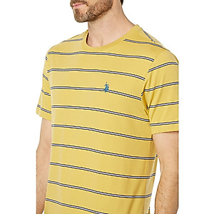 U.S. Polo Assn. Short Sleeve Yarn-Dye Crew Neck Stripe Tee Laurel Leaf LG