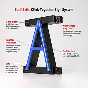 SpellBrite SERVING LUNCH Sign for Restaurants | Brunch-Related Signs with Neon Look, Blue LED Light | 25.5" x 15.0"