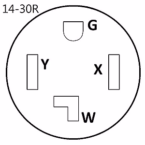 Parkworld 62961 NEMA L14-30P to 14-30R Adapter 4-Prong Generator 30A Locking Plug to Dryer 4-Prong 30A Outlet (Yellow)