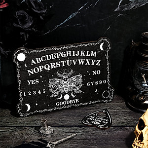 Pendulum Dowsing Divination Board Set Black Wooden Talking Board with Planchette Accessories for Teens Adults Birthday Party and Family Gatherings Games Supplies (Moth Style)