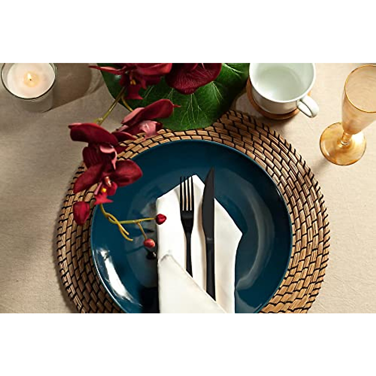 Otto Koning - Berlin - 20 Piece Black Cutlery Set for 4 people, Stainless Steel flatware, Tableware Silverware Set with Steak Knife and Fork Sets, Elegant Design, Mirror Polished and Dishwasher Safe