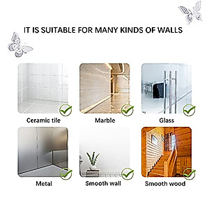 SAOROPEB 3D Butterfly Wall Decor, 48 Pcs 4 Styles 3 Sizes, Removable Metallic Wall Sticker Room Mural Decals for Kids Bedroom Nursery Classroom Party Decoration Wedding Decor DIY Gift (Sliver)