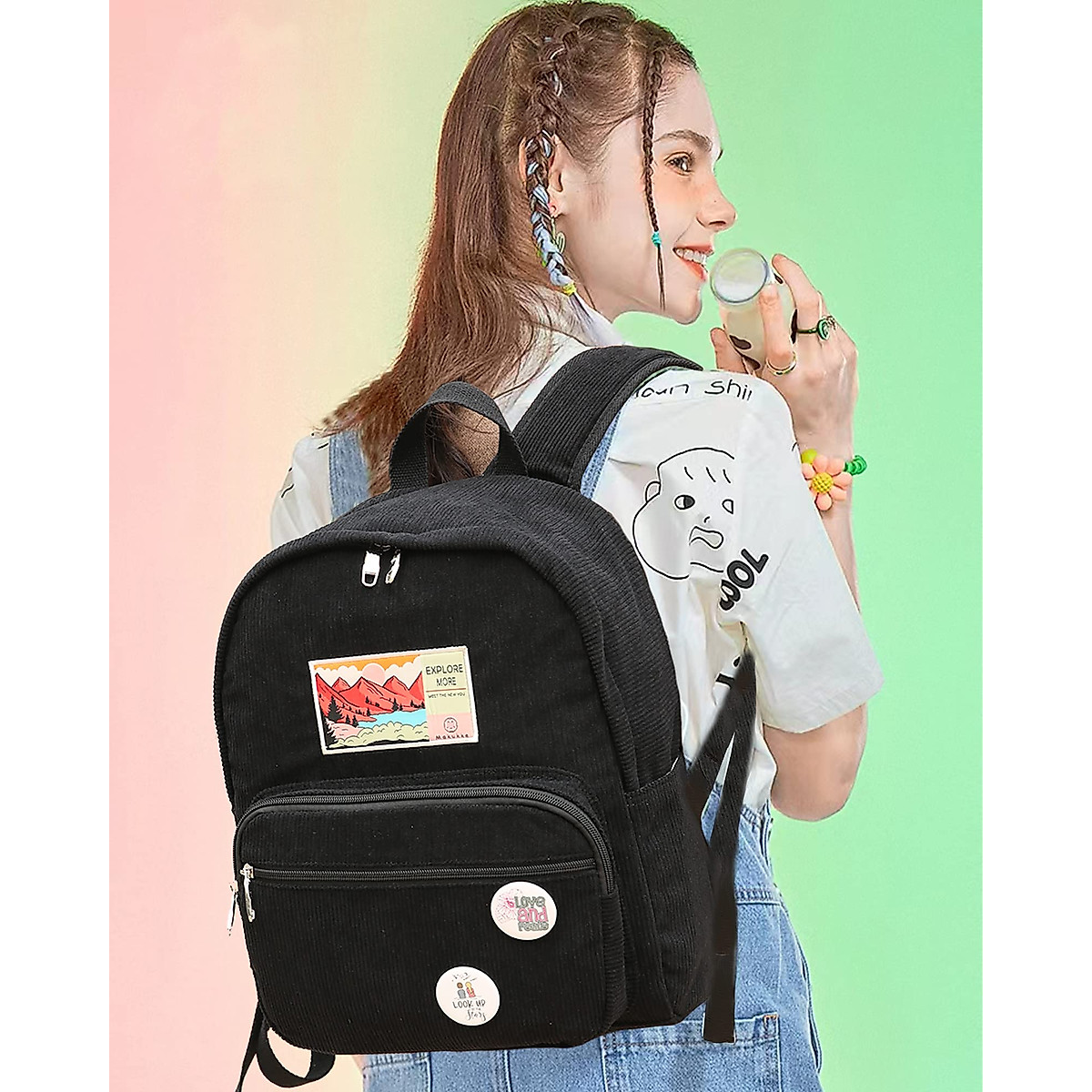 Makukke Travel Backpack for Women Girls, School Bag with 15-Inch Laptop Sleeve Casual Daypack for Travel, Work and School (Brown)