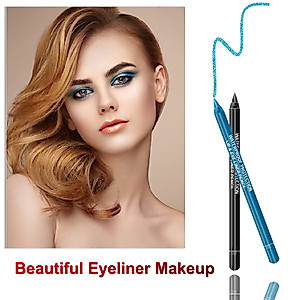 AWCCXMYM 12 Colors Eyeliner Pen Set,Glitter Eyeliner Pencil,Eye Liners for Women Waterproof Colored Eyeliners Long-Lasting Professional Eye Makeup Set for Women