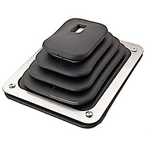 JEGS Shifter Boot & Plate | Overall Size Is 5-1/4" x 6-7/16" | High Grade Durable Rubber Boot | Includes Boot, Trim Ring, And Hardware