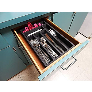 Polar Whale Flatware Silverware Drawer Organizer for Rv and Campers Cutlery Forks Knives Spoons Non-Slip Waterproof Compact Tray Insert 9.5 X 14.9 X 2 Inch 6 Slot Great for Home Kitchen