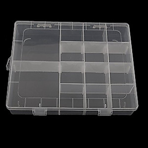 OULII 14-Grid Plastic Jewelry Box Organizer Storage Container Case with Removable Dividers (Transparent)
