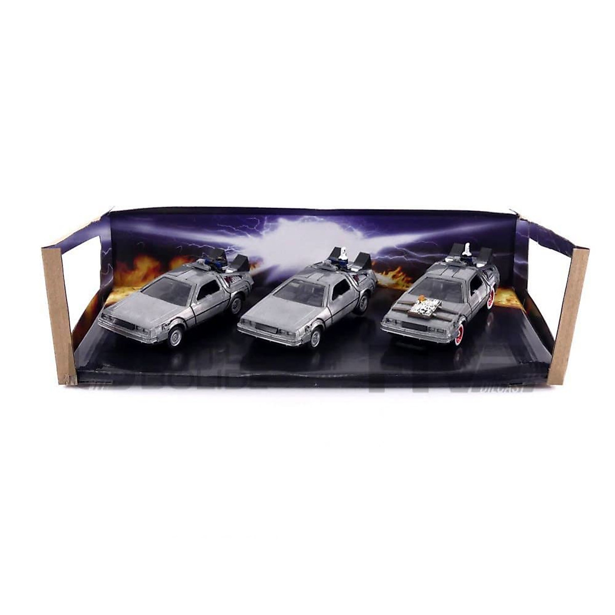 Back to The Future 1:32 Time Machine 3-Pack Die-Cast Cars, Toys for Kids and Adults