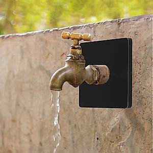 LLMSIX 2PCS Shower Arm Flange, Plastic Square Escutcheon Plate Matte Black Plumbing Cover Plates Self-Adhesive Shower Flange Cover Plate for Covering Gaps Holes, Fit for 20mm/0.78 Inch Diameter Pipe