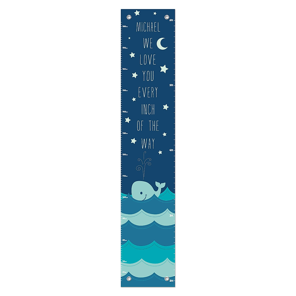Nautical Gifts for Kids Name We Love You Every Inch of The Way Aquatic Decor Customized Growth Chart