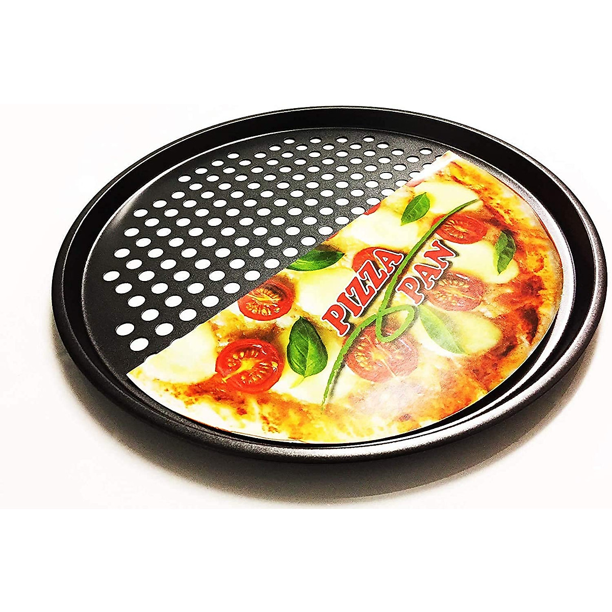 Pizza Pan with holes -Nonstick Carbon Steel Pizza Pan, Pizza pans，Pizza Tray Bakeware Perforated Round For Home Kitchen - PROFESSIONAL CLASS 32.5CM Diameter 12 3/4" INCHES with Fast Crisp Technology