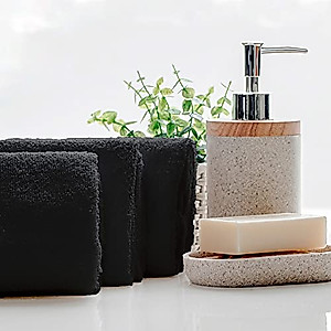 Onyx linens Salon Towels Black, Bulk Pack of 24 (Not Bleach Proof 16x26 inches) Super Absorbent, Ultra Soft Hand Towels, Gym Towel, Spa and Hair Care