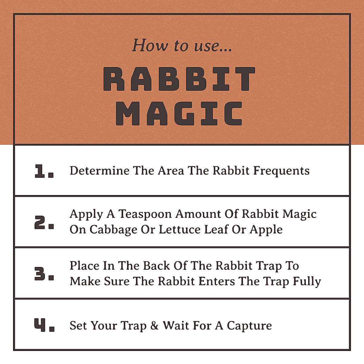 Rabbit Magic Paste Bait 8 Oz | Sweet Scented & Highly Attractive Lure for Rabbits Bunnies Raccoons | Good All Season Long to Get Rid of Rabbits in Yard Garden | 48 Live Trap Sets | USA Handcrafted