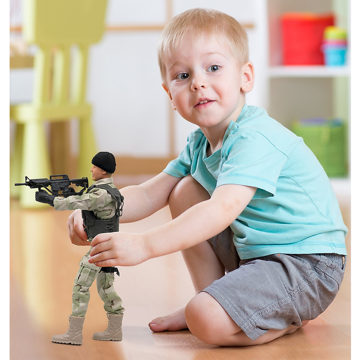 Click N' Play 12-Inch Action Figures Military Ranger Swat | Army Action Figures, Toy Weapons, Soldiers, World Peacekeepers, Army Guys, Elite Force | Soldier Toys for Boys