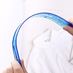 BELOWSYALER Flexible Ruler,2Pcs Color Flexible Rulers Soft Bendable Plastic Rulers Duals Scale Bendable Flexible Rubber Rulers Clear Straight Ruler