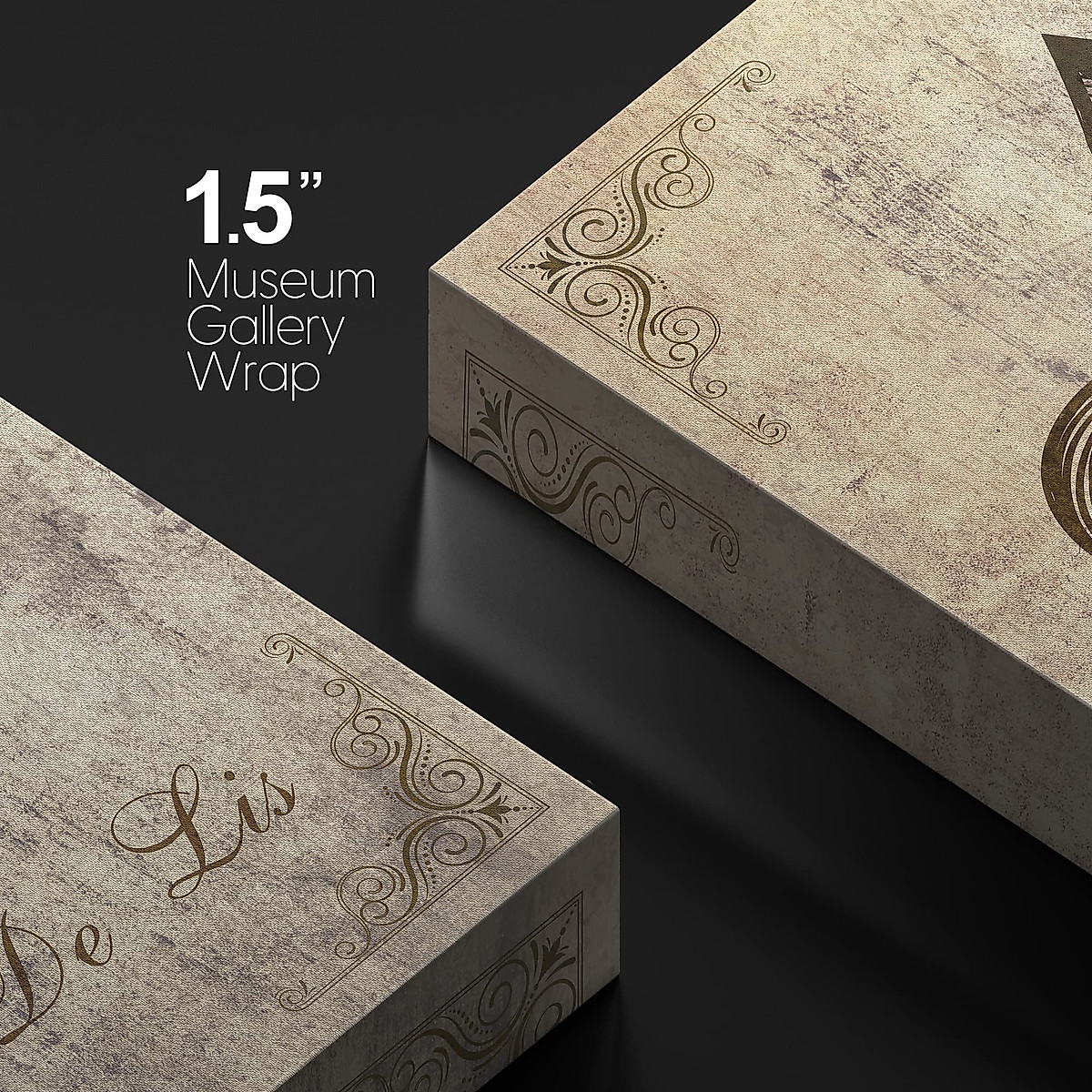 wall26 - Canvas Wall Art - Fleur De Lis Flower on Vintage Abstract Background - Gallery Wrap Modern Home Art | Ready to Hang - 16x24 inches