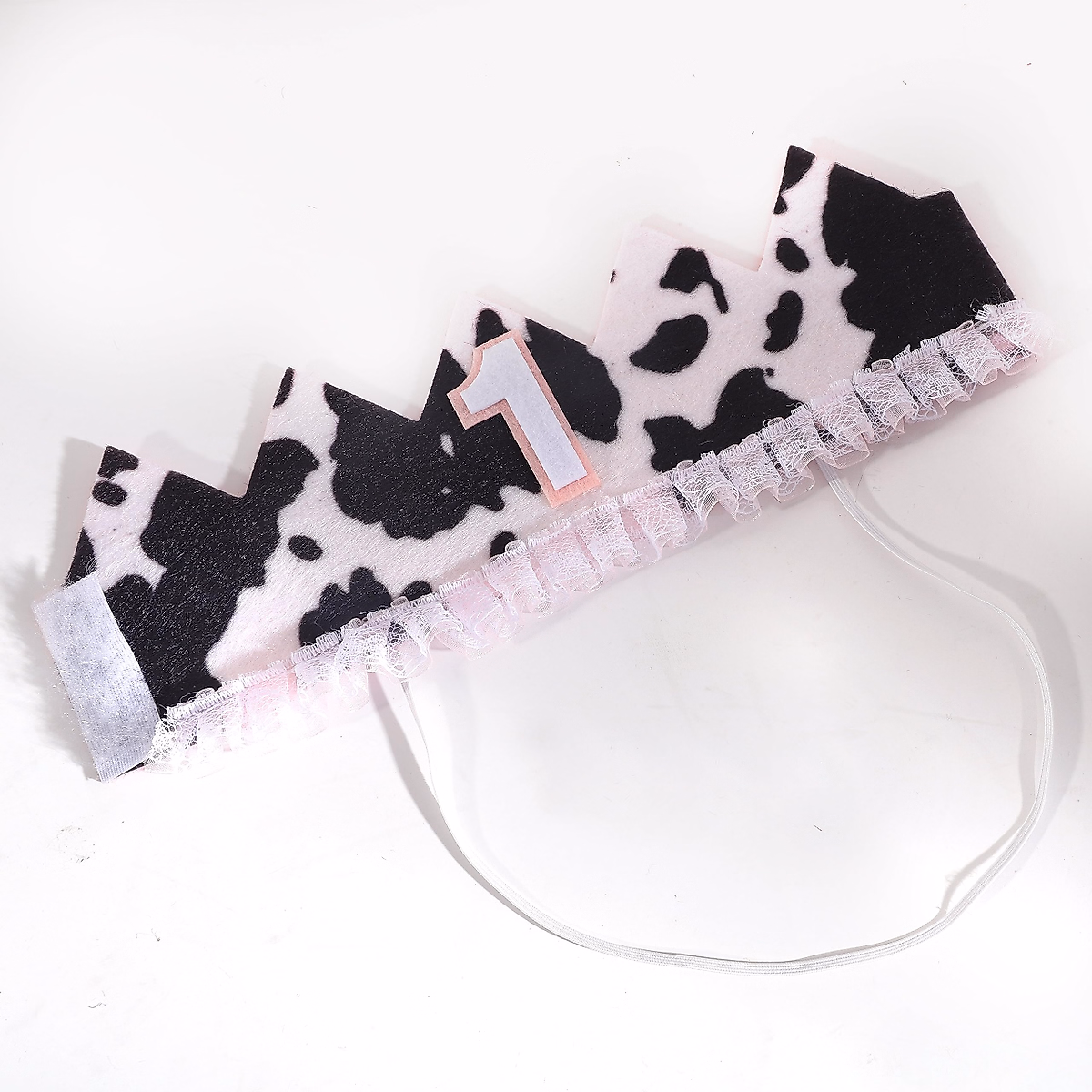 Pink Cow Birthday Party Hat/Crown - Western-Themed First Birthday Crown for Baby Girl, Party Decorations and Photo Props