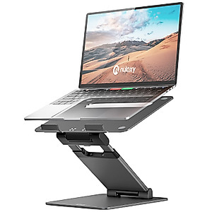 Nulaxy Laptop Stand for Desk, Ergonomic Sit to Stand Laptop Holder Convertor, Adjustable Height from 1.18" to 21", Supports up to 22lbs, Compatible with MacBook, All Laptops Computer Tablets 10-17"