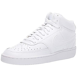 Nike Women's Court Vision Mid Sneaker, White/White-White, 5.5 Regular US