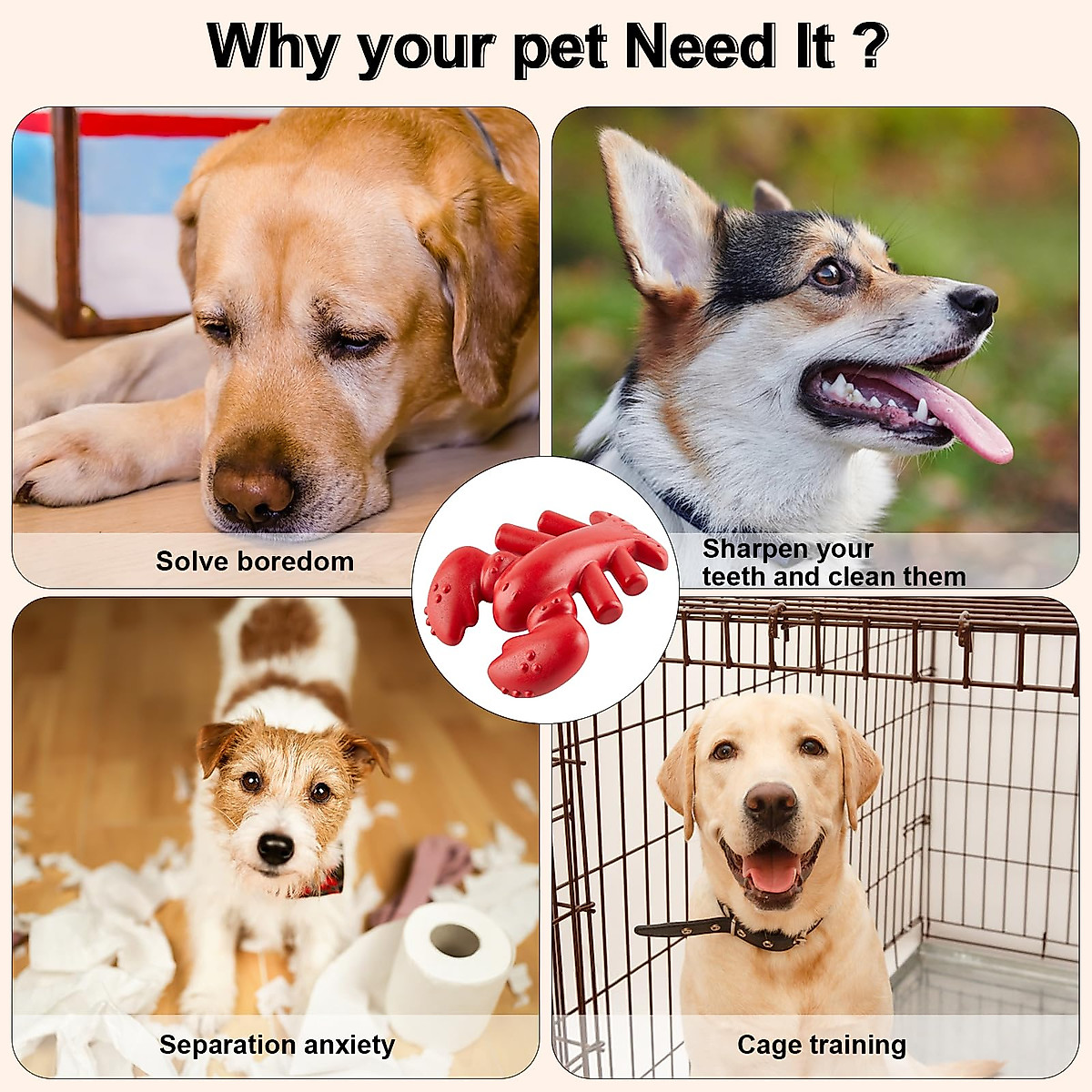 WBTK Dog Chew Toys, Interactive Dog Toys for Aggressive Chewers, Indestructible Dog Toys for Medium/Large Dogs, Great Gift for Pet