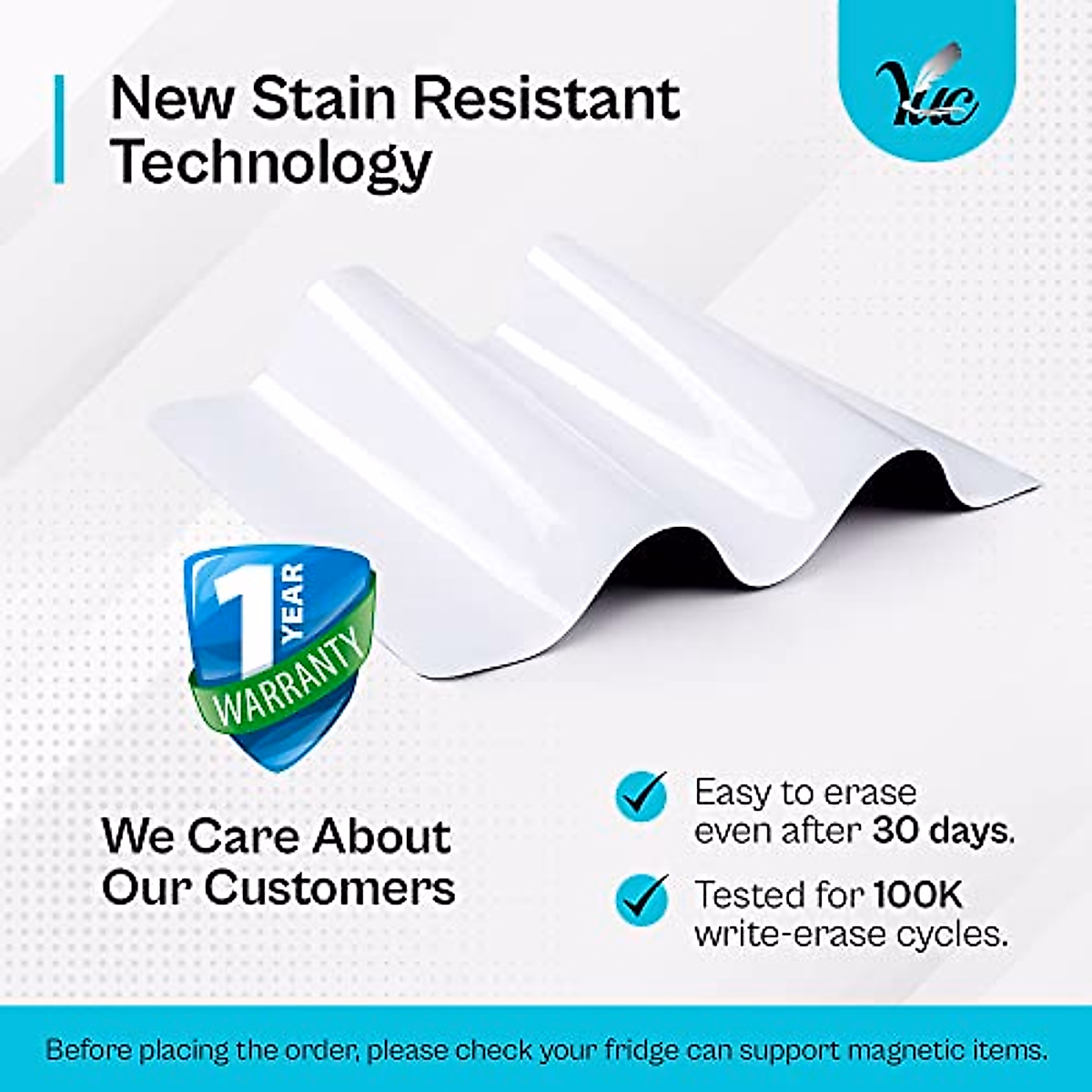 12x8 inch - Small White Board - Magnetic whiteboard - Magnetic Dry Erase Board - Fridge whiteboard - Refrigerator whiteboard - White Board for Fridge - Dry Erase Board Magnetic - Magnetic White Board