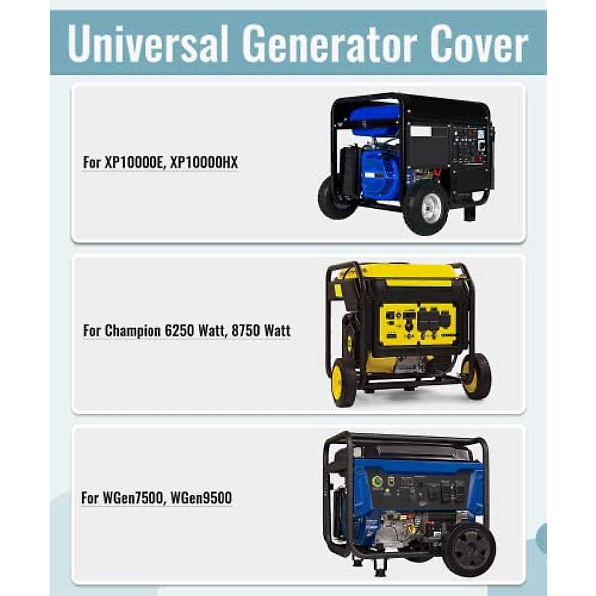 SHINESTAR Generator Cover for 5500-13000 Watt Portable Generators, for Westinghouse, Champion, DuroMax, Generac and More, Heavy Duty Waterproof 600D Polyester, 32 x 24 x 24 Inch, Black