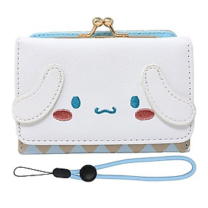 Honbay Fashion Cute Cartoon Wallet, Small Wallet, Women Ladies Short Wallet, PU Leather Tri-fold Wallet, Money Bag, Coin Cash Cards Pouch Purse, Kiss Lock Change Purse Clutch Purse