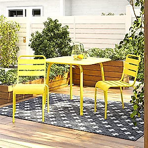 Novogratz Poolside Gossip Collection, June Square Dining Table, Yellow