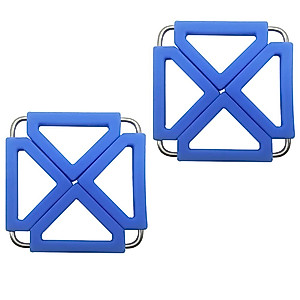 2 Pcs Folding Silicone Hot Pad Square Placemats Cork Coaster Mini Tripod Hot Pot Holder Trivet Mat Non-slip Coasters Square Bowl Mat Hot Pot Stand Heat Pad Cup Table Mat Foldable