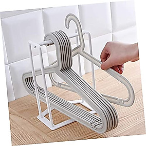 Angoily 3pcs Clothes Storage Rack White Shelf Brackets Hanger Stacker Household Hanger Organizers Storage Artifact Plastic No Punching