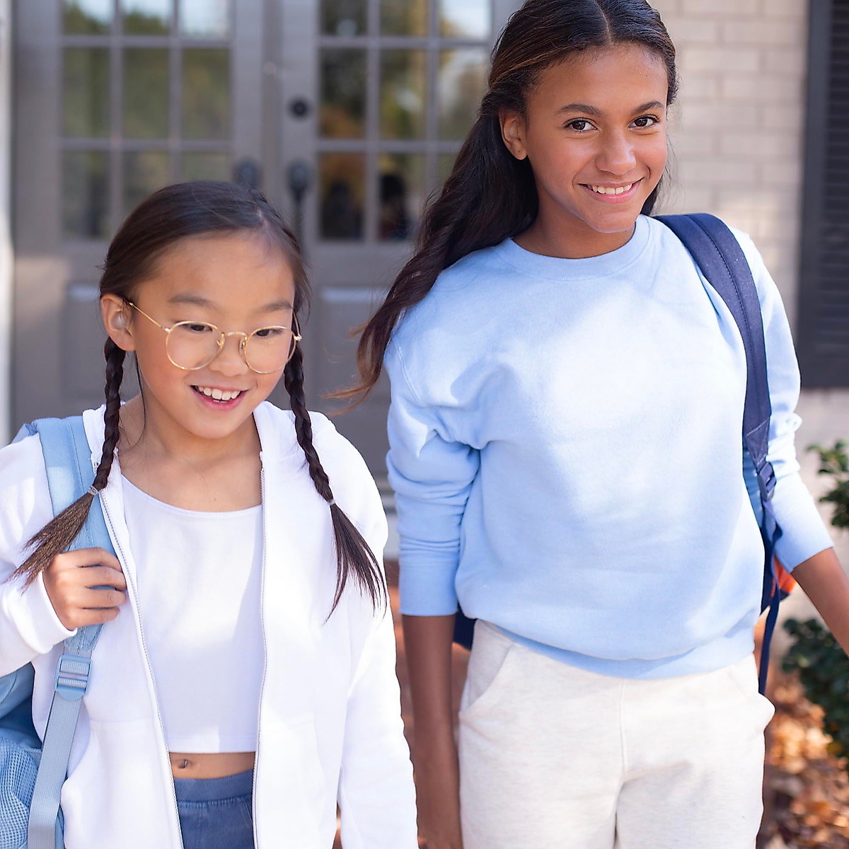 Hanes girls Ecosmart Graphic Sweatshirt Pullover Sweater, Purple Thora, Small US