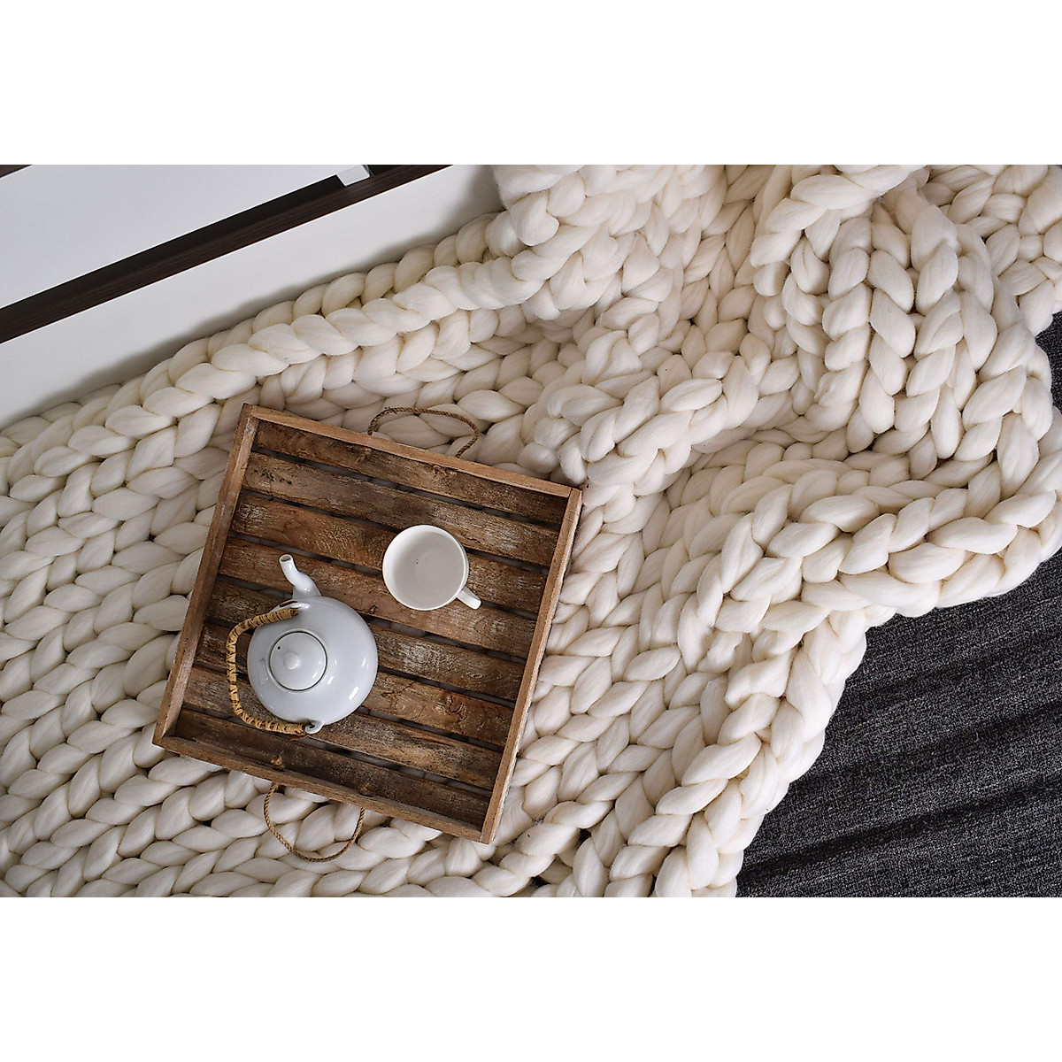 Chunky knit blanket Chunky blanket Merino wool blanket Giant throw Chunky Merino wool blanket Plaid Home decor Christmas gift Christmas present Interior design