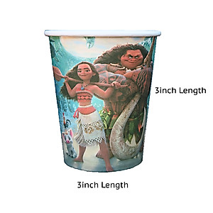 30pcs Moana Cup (9oz) with 30pcs Moana Straws | Great for Moana Birthday Party | Moana Party Tableware.