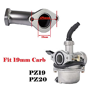 JMCHstore Performance Racing Intake Pipe Inlet Manifold For Monster Mega Moto MM80 MMB105, Carb for Coleman RB100 Mototec 105cc, Motovox MBX10, Baja DB30 97cc, Phatmoto Gas Bike Lifan 79cc Engine