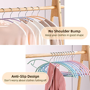 MOPALL Clothes Hanger 14 Pack, Sweater Hangers No Shoulder Bump, 16.5 inch Wide Heavy Duty Coat Hangers for Closet, Non Slip PVC-Coating Metal Hangers for Sweaters,Suits,Dresses,Jackets,Pants,Shirt