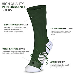 ChalkTalkSPORTS Custom Team Number Socks | Youth & Adult Athletic Performance Socks | Green Number Socks | Choose Your Number