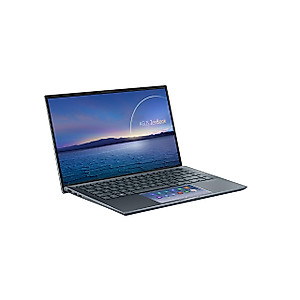ASUS ZenBook 14 Ultra-Slim Laptop 14” FHD NanoEdge Bezel Display, Intel Core i7-1165G7, NVIDIA MX450, 16GB RAM, 512GB SSD, ScreenPad 2.0, Thunderbolt 4, Windows 10 Pro, Pine Grey, UX435EG-XH74