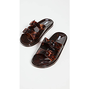 Melissa Women's Wide Sandals, Brown/Tortoise, 7 Medium US